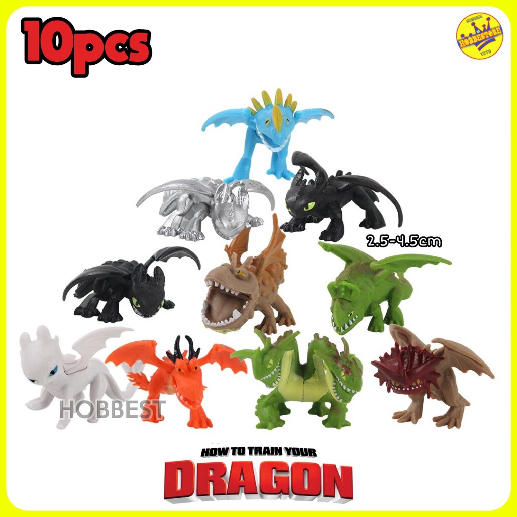 Action Figure TRAIN YOUR DRAGON set - Miniatur Topper Kue Pajangan ...
