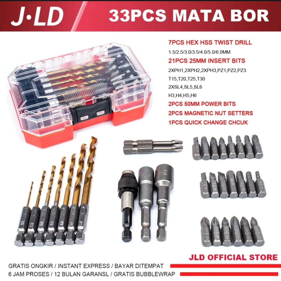 Mata bor set 33pcs Hex HSS Twist mata screw driver mata bor besi metal ... Mata bor set 33pcs Hex HSS Twist mata screw driver mata bor besi metal ...