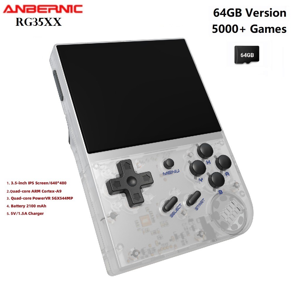 ANBERNIC RG35XX 64GB Emulator Retro Game Console 3.5-inch IPS Screen ...