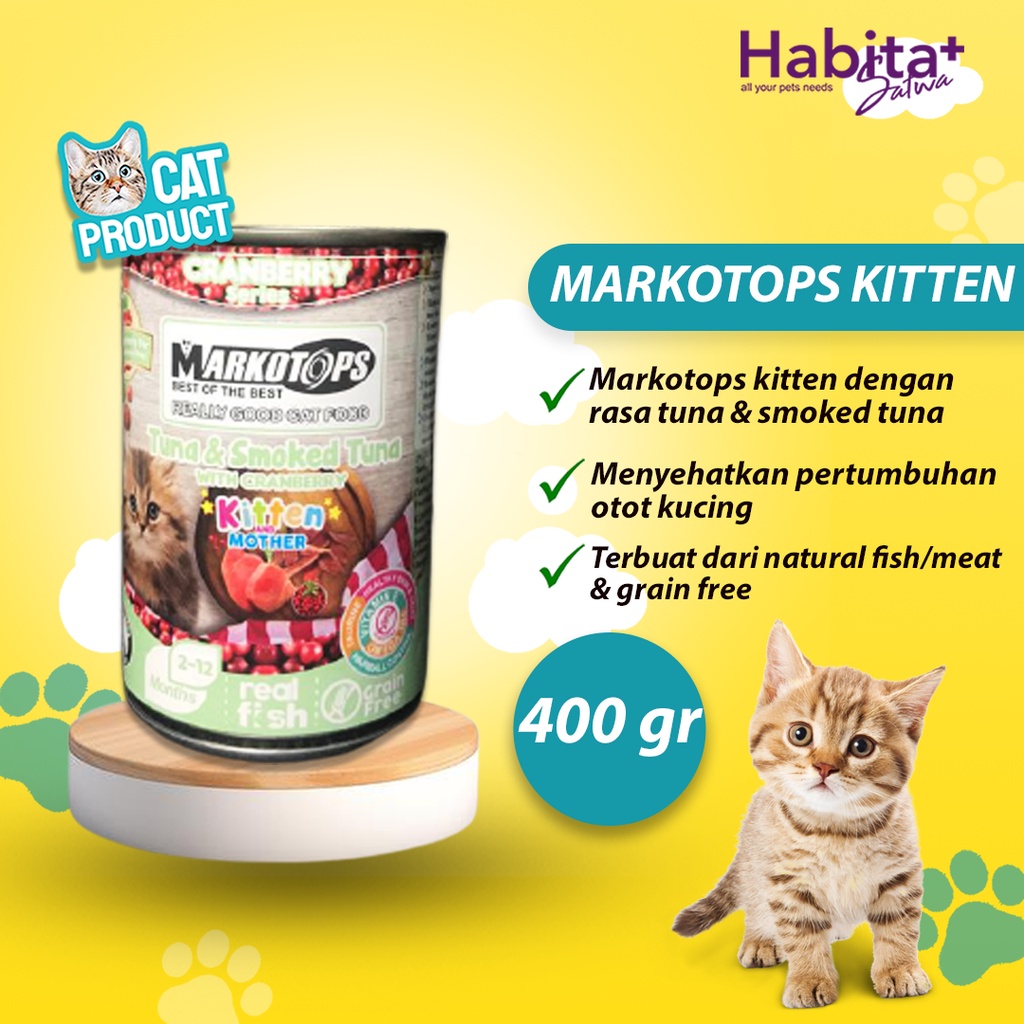 Markotop Kaleng 400g Kitten Makanan kucing Basah smoked tuna cranberry ...