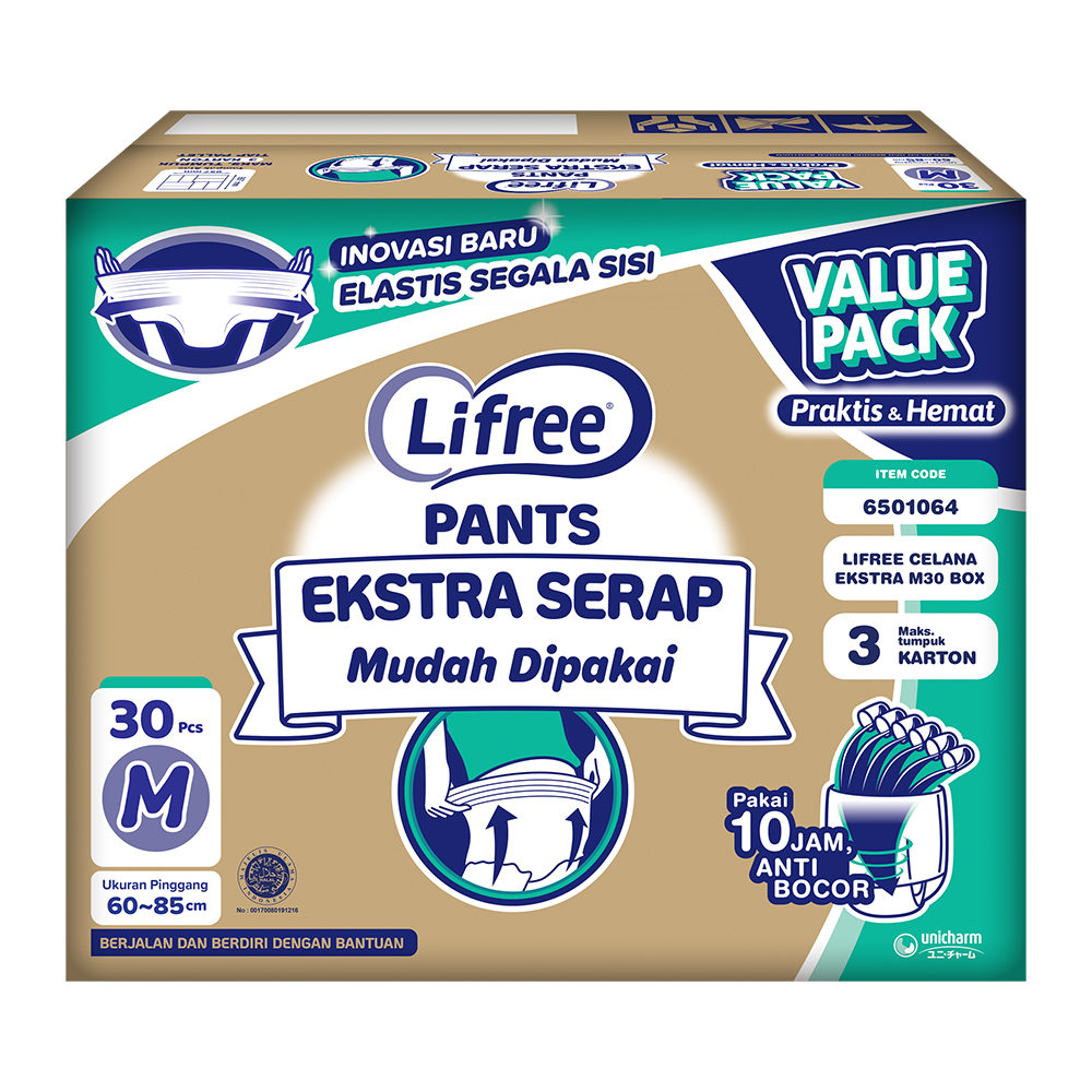 [Exclusive Online] Lifree Popok Dewasa Celana Ekstra Serap M10 - Karton Isi 3 Pack | Lazada ...