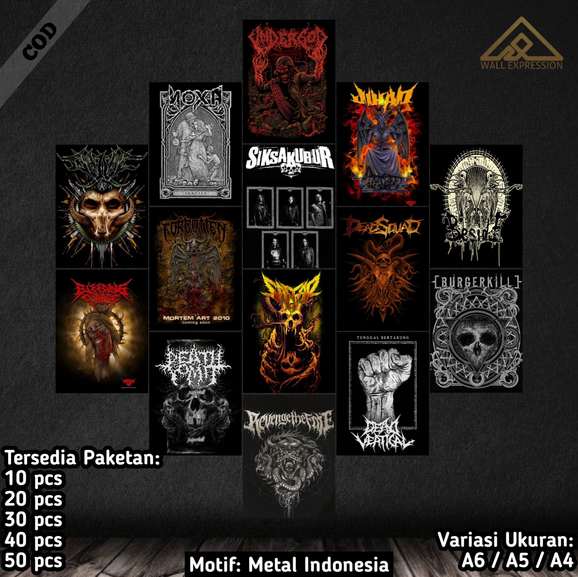 Poster dinding motif band metal indonesia / Hiasan dinding gambar band ...