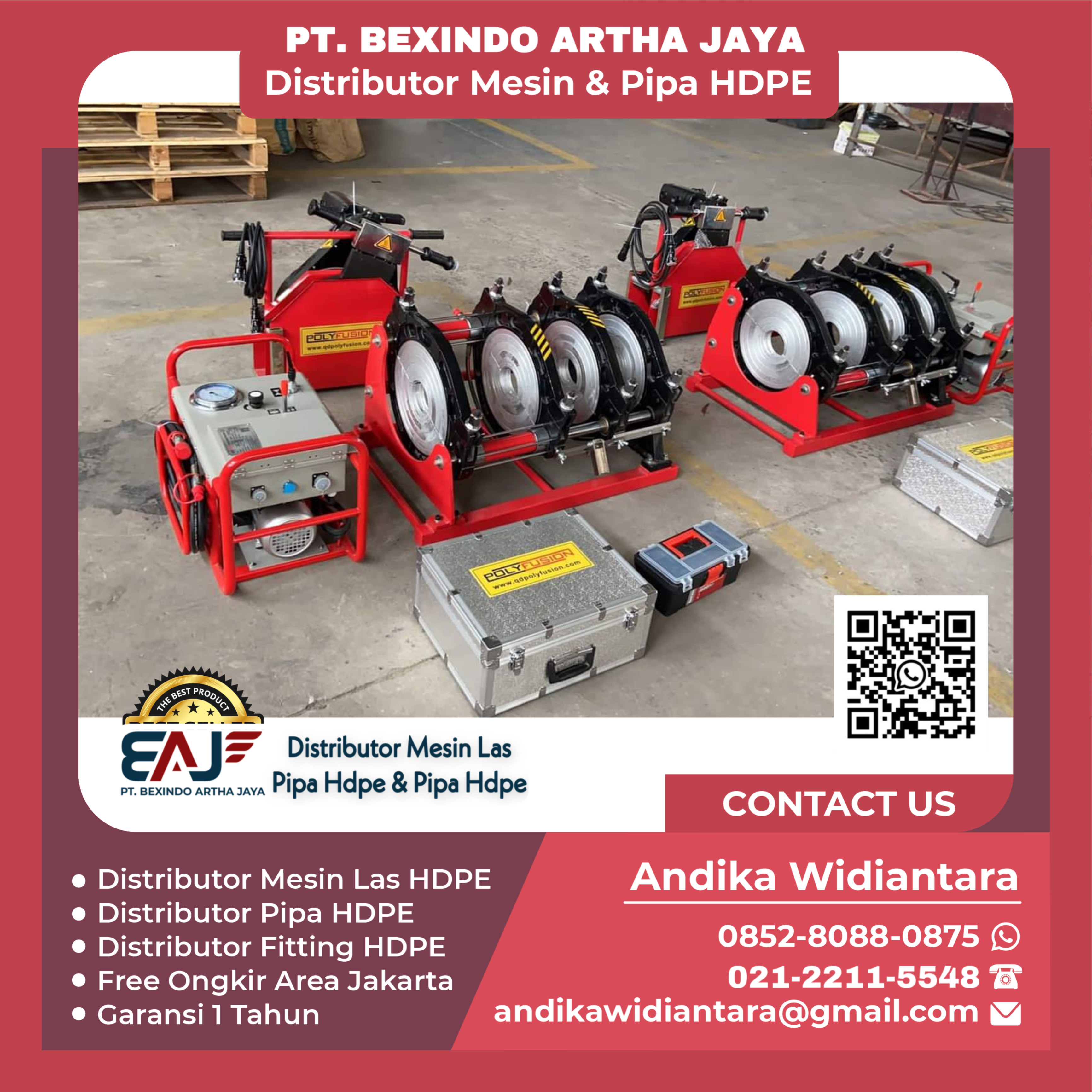 Mesin Las Pipa Hdpe Hydraulic Type SHD 450 | Mesin Penyambung Pemanas ...