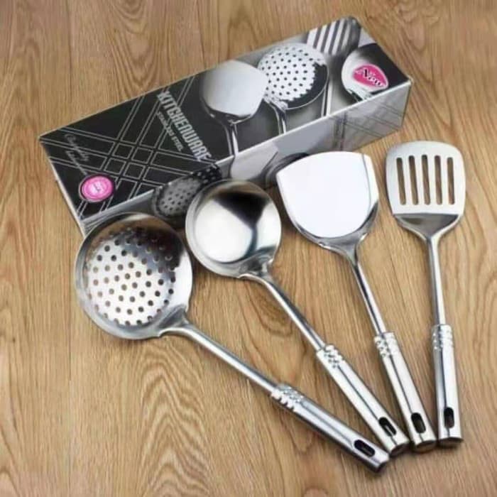SPATULA STAINLESS STEEL SUTIL SET SODET ALAT MASAK DAPUR KITCHEN TOOLS ...