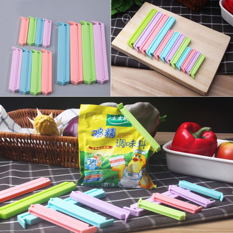 12x Kitchen Plastic Storage Food Snack Seal Sealing Bag Clips Sealer ...