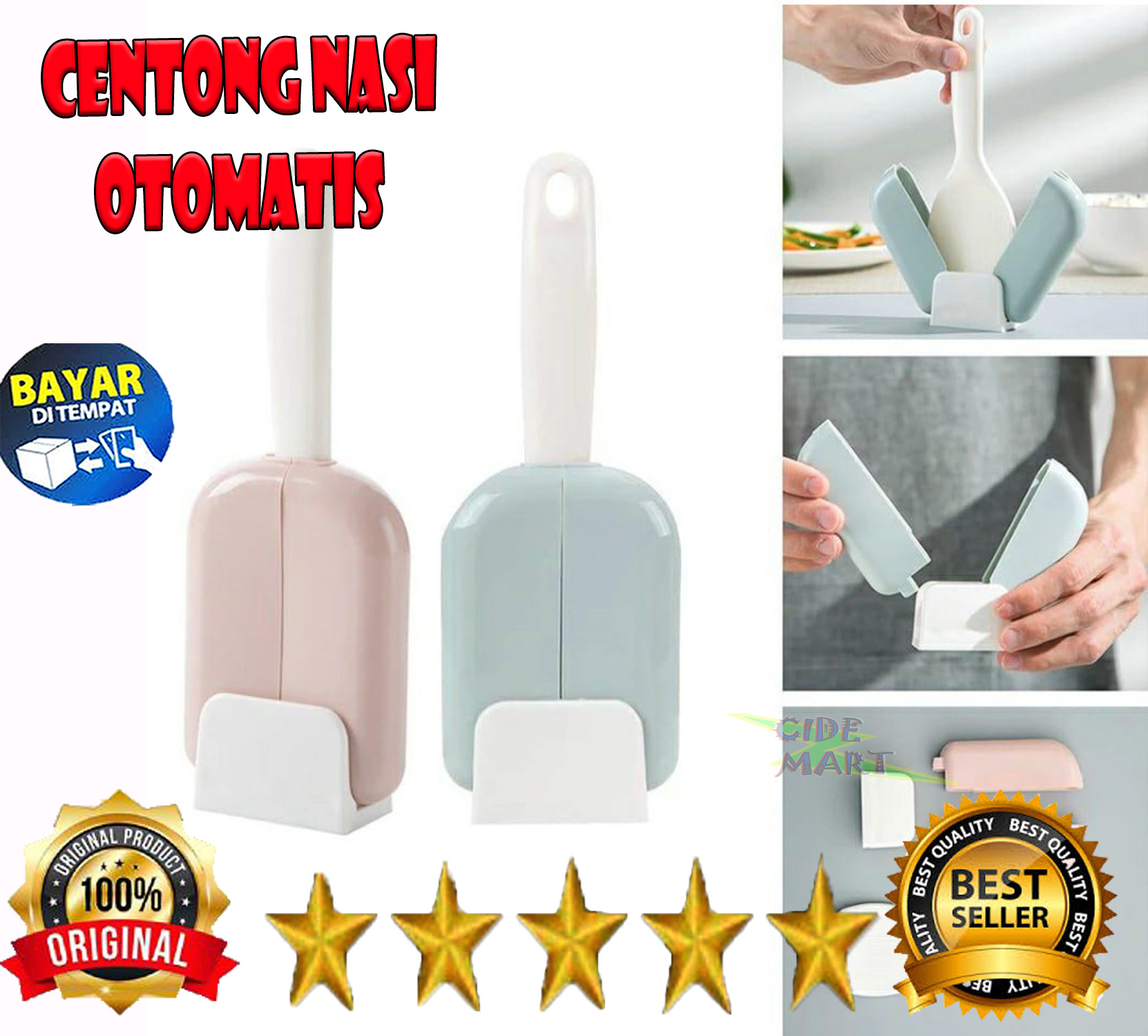 [ORIGINAL] SENDOK NASI DAN PENUTUP / SPICE PLASTIC RICE / CENTONG NASI ...