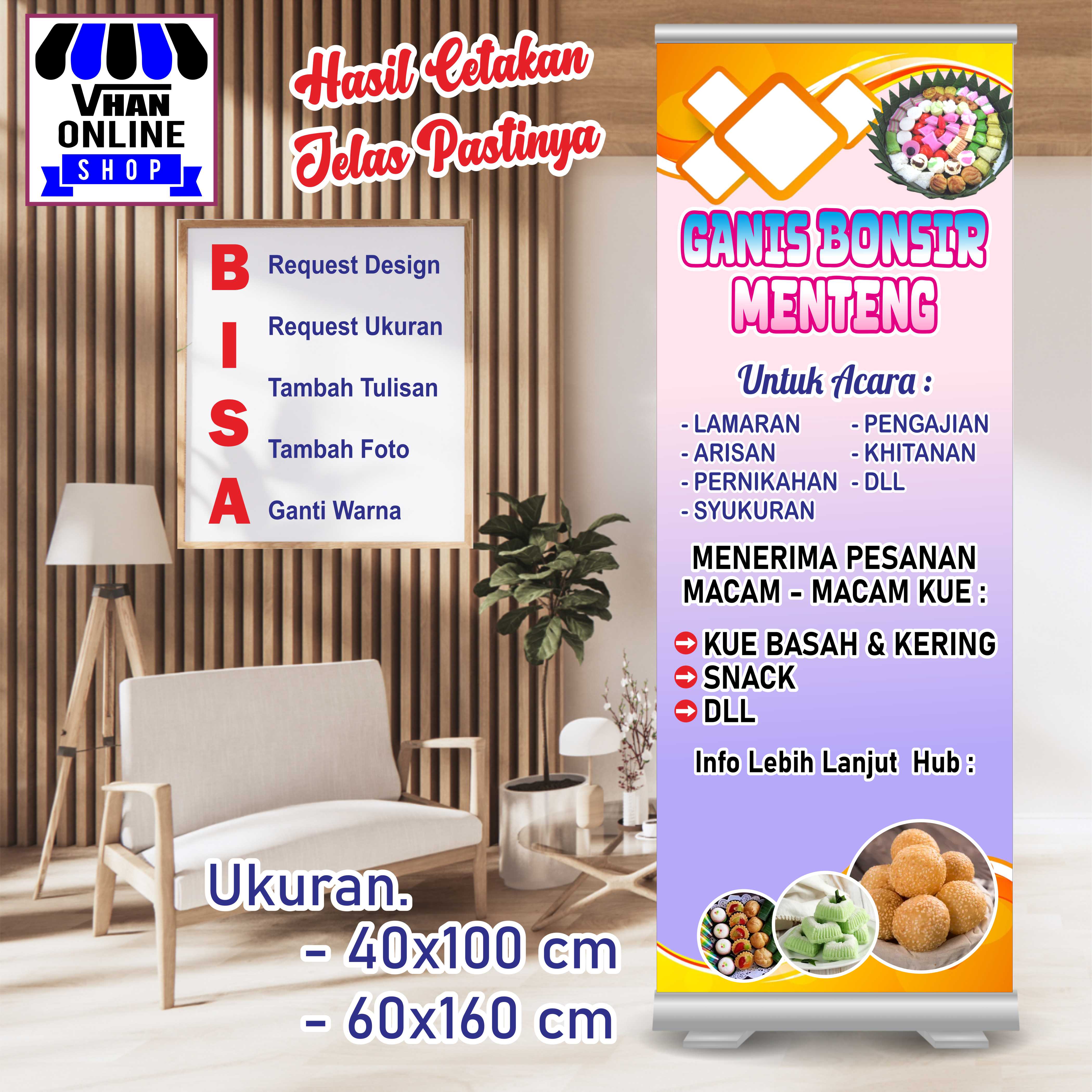 Spanduk Banner MMT Jualan Donat atau Kue Untuk Acara | Lazada Indonesia