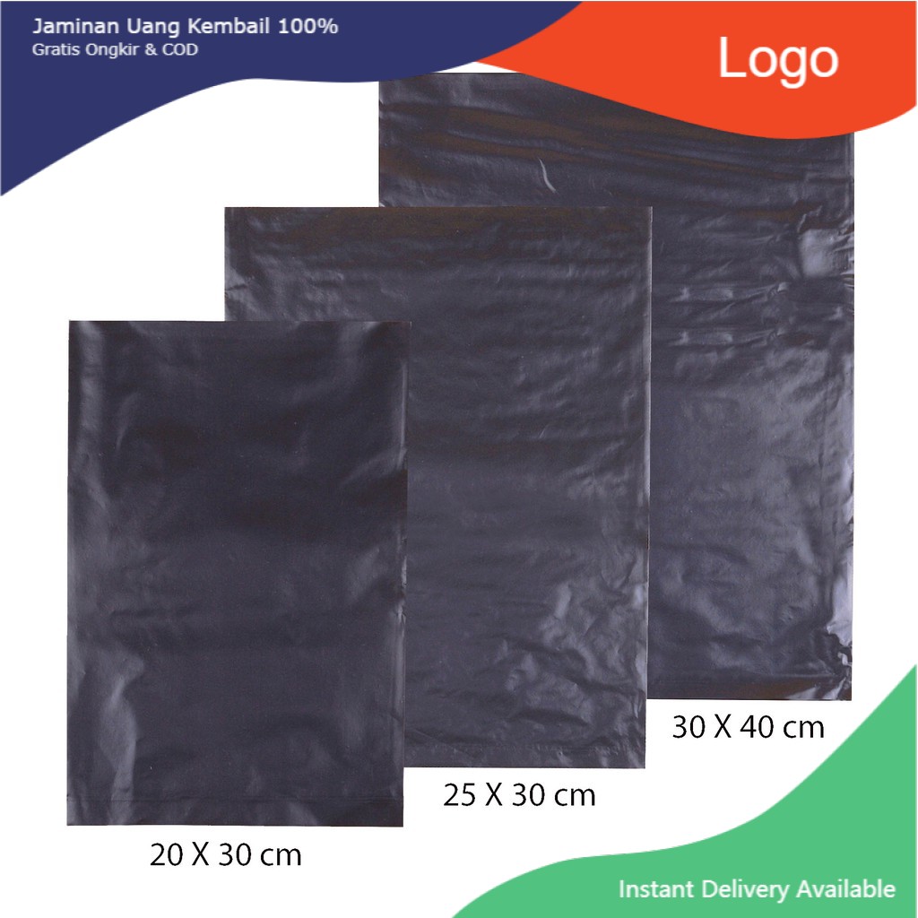 Plastik Packing Hitam 30x40 Tebal 05 / Plastik HD Packing Hitam (Isi ...