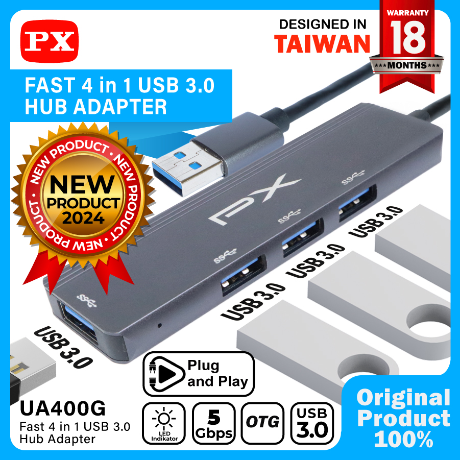 USB Hub Converter USB 3.0 Connector Adaptor Laptop 4 in 1 PX UA400G ...