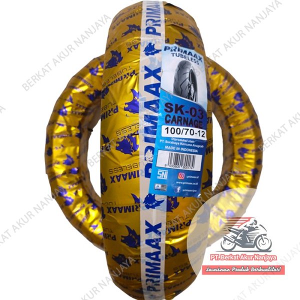 Ban primaax sk03 100 70 12 Tubeless Bonus Pentil sk 03 mirip pirelli Motor Scoopy | Lazada Indonesia