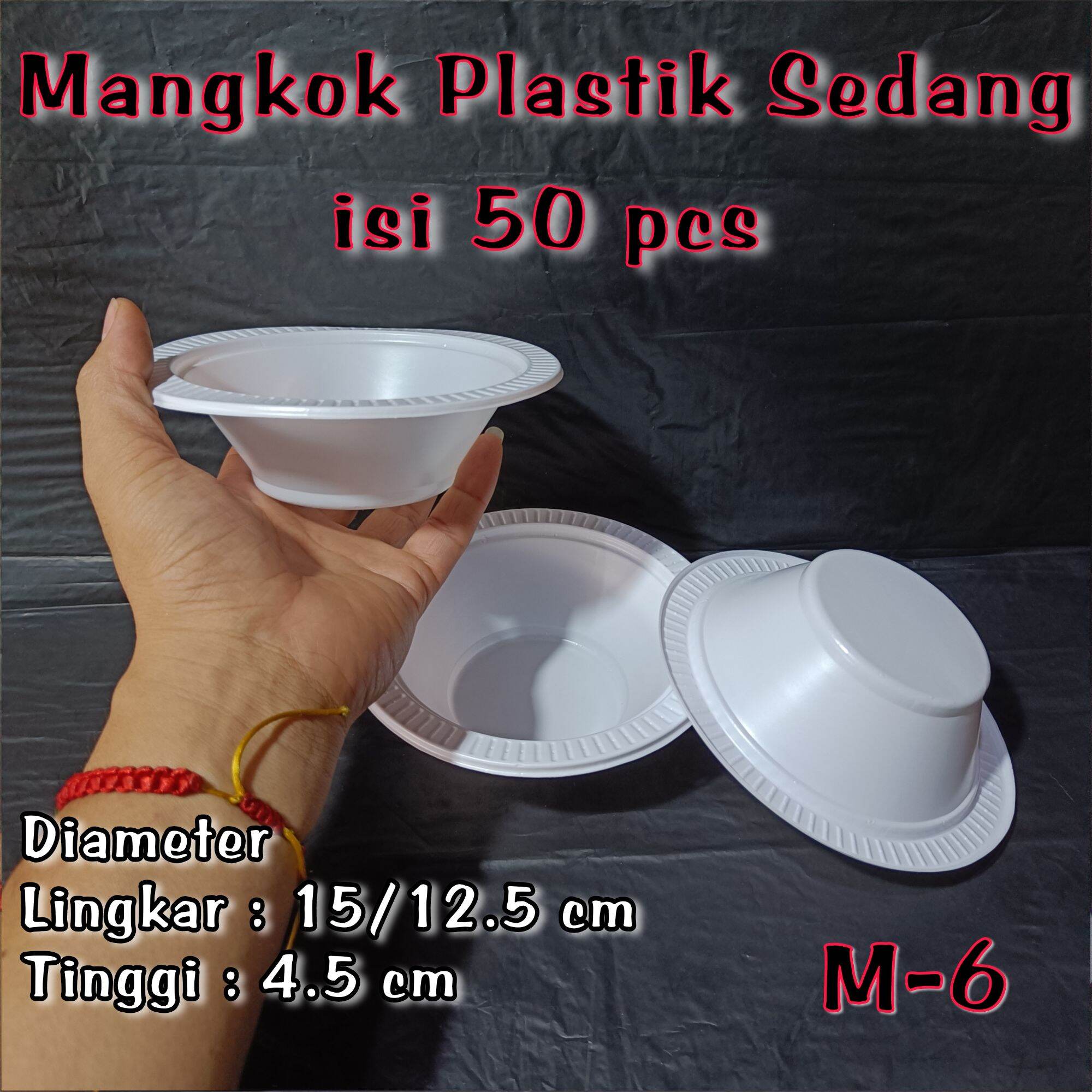 GNP Mangkok Plastik Sedang (isi 50 pcs) / Mangkok M-6 / mangkok bakso ...