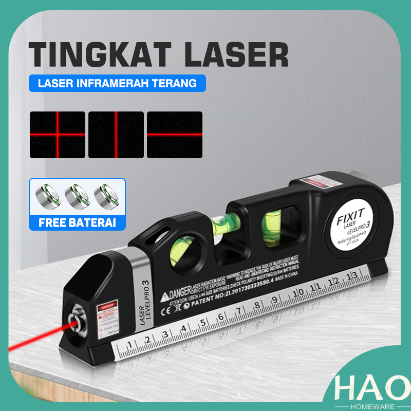 Fixit LevelPro3 Laser Waterpass Penggaris Meteran 250cm Infrared ...