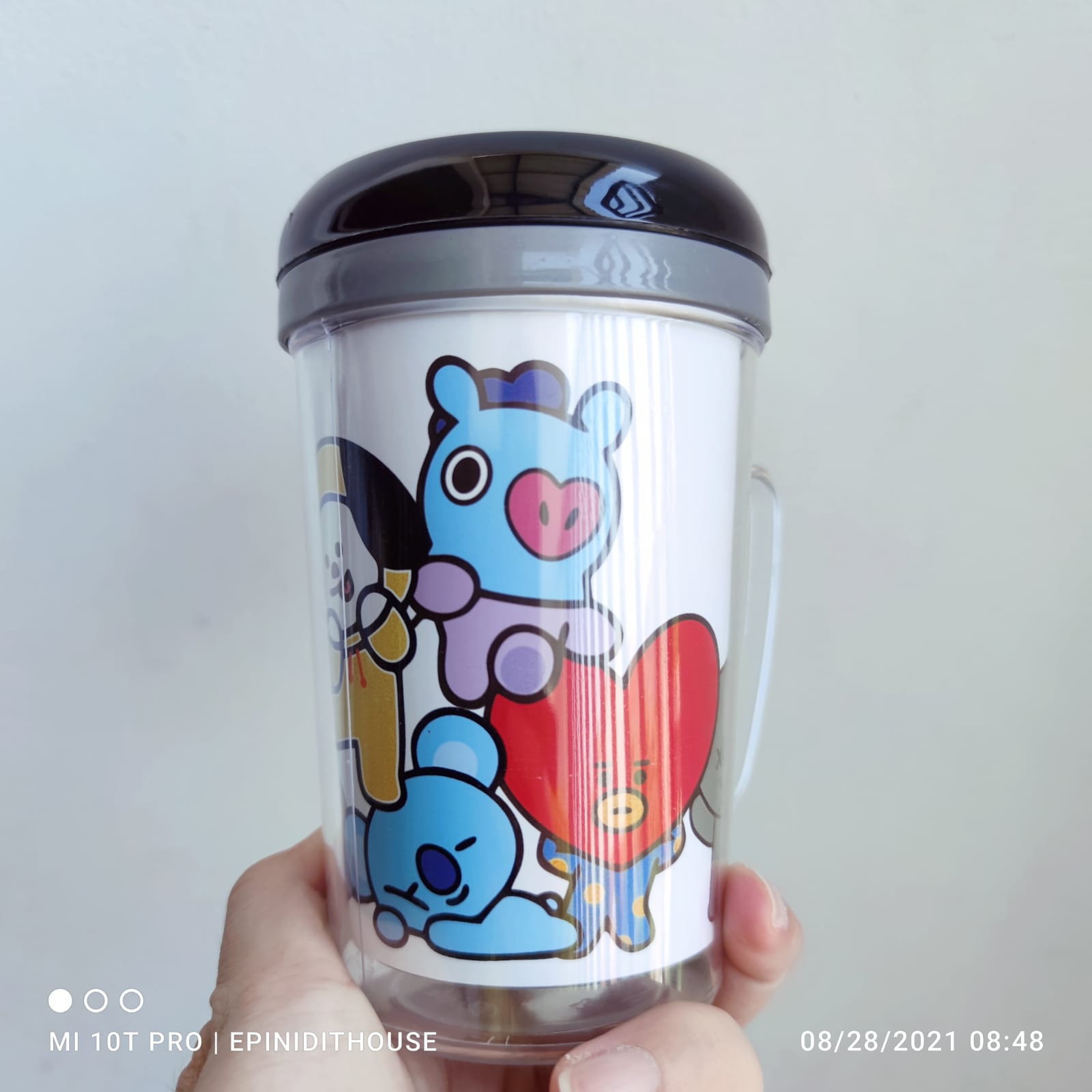 Tumbler Karakter Kartun BTS BT21 Gelas Gagang Minum Plastik Anak ...
