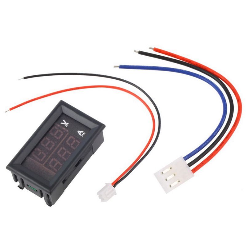 Digital Voltage Meter Dc100V 10A Voltmeter Ammeter Blue+Red Led Amp ...