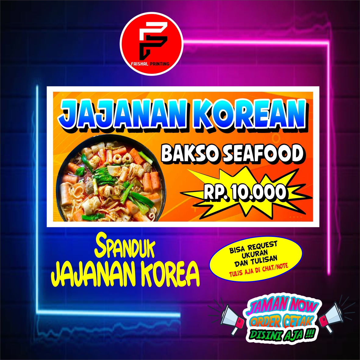 Spanduk Jajanan / Banner Jajanan Korea / Spanduk Custom Ukuran 2 x 1 ...