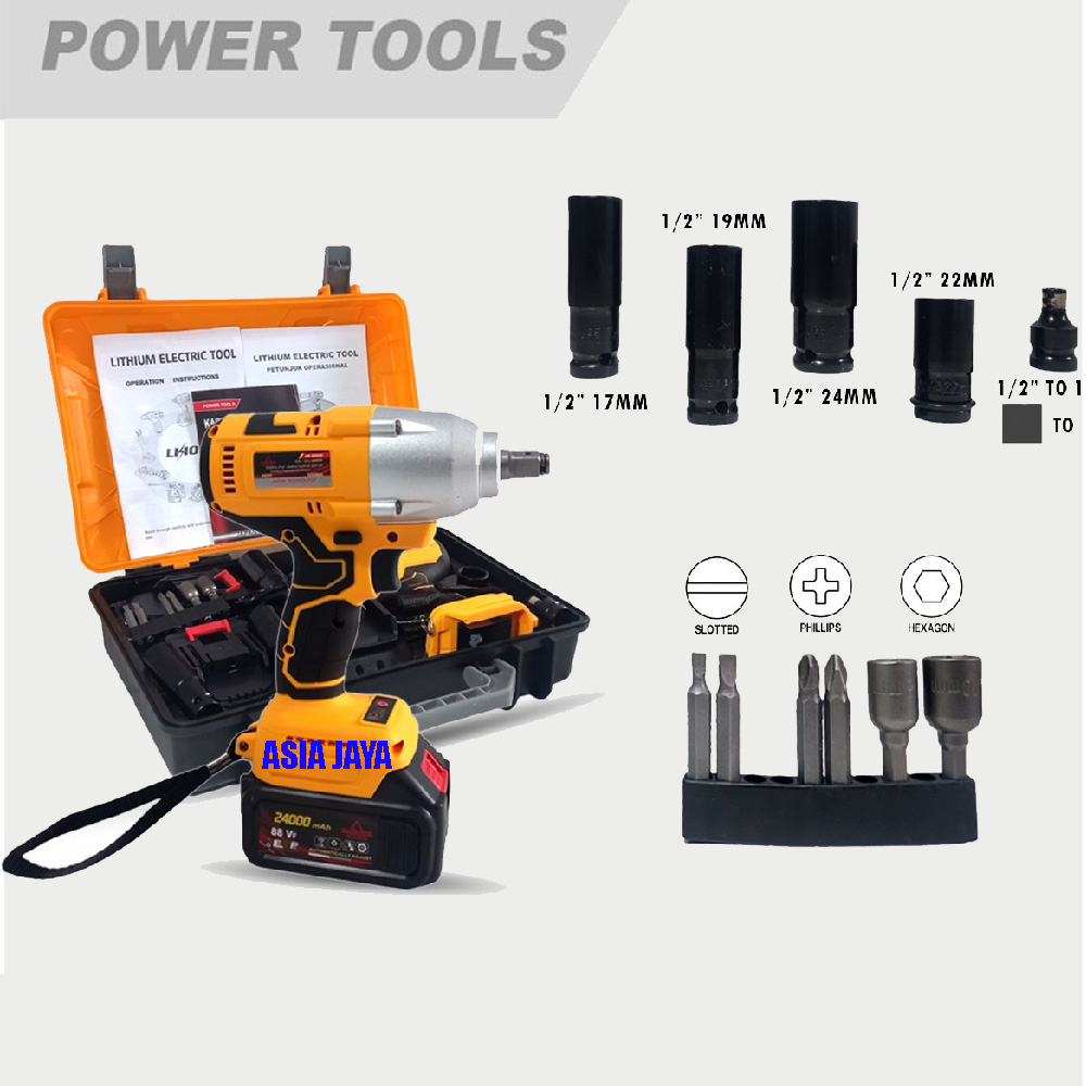 IMPACT WRENCH 600NM YUKIDO TOOLS MESIN BUKA BAUT TRUK 600NM BOR IMPACT 88 VOLT | Lazada Indonesia