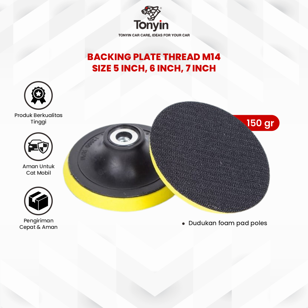 Backing Plate Thread M14 Ukuran 5 6 7 inch Rotary Dudukan Pad Mesin ...