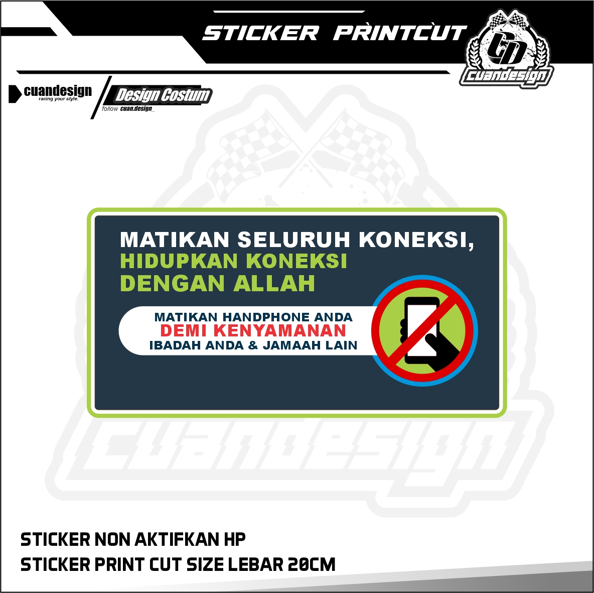 STIKER STICKER LARANGAN MENGGUNAKAN HP DI DALAM MASJID / NONAKTIFKAN HP ...