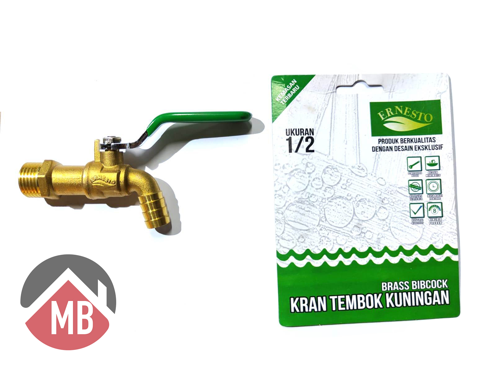 ERNESTO Kran Air Tembok 1/2" Kuningan Kamar Mandi Taman WBT - Mitra Bangunan | Lazada Indonesia