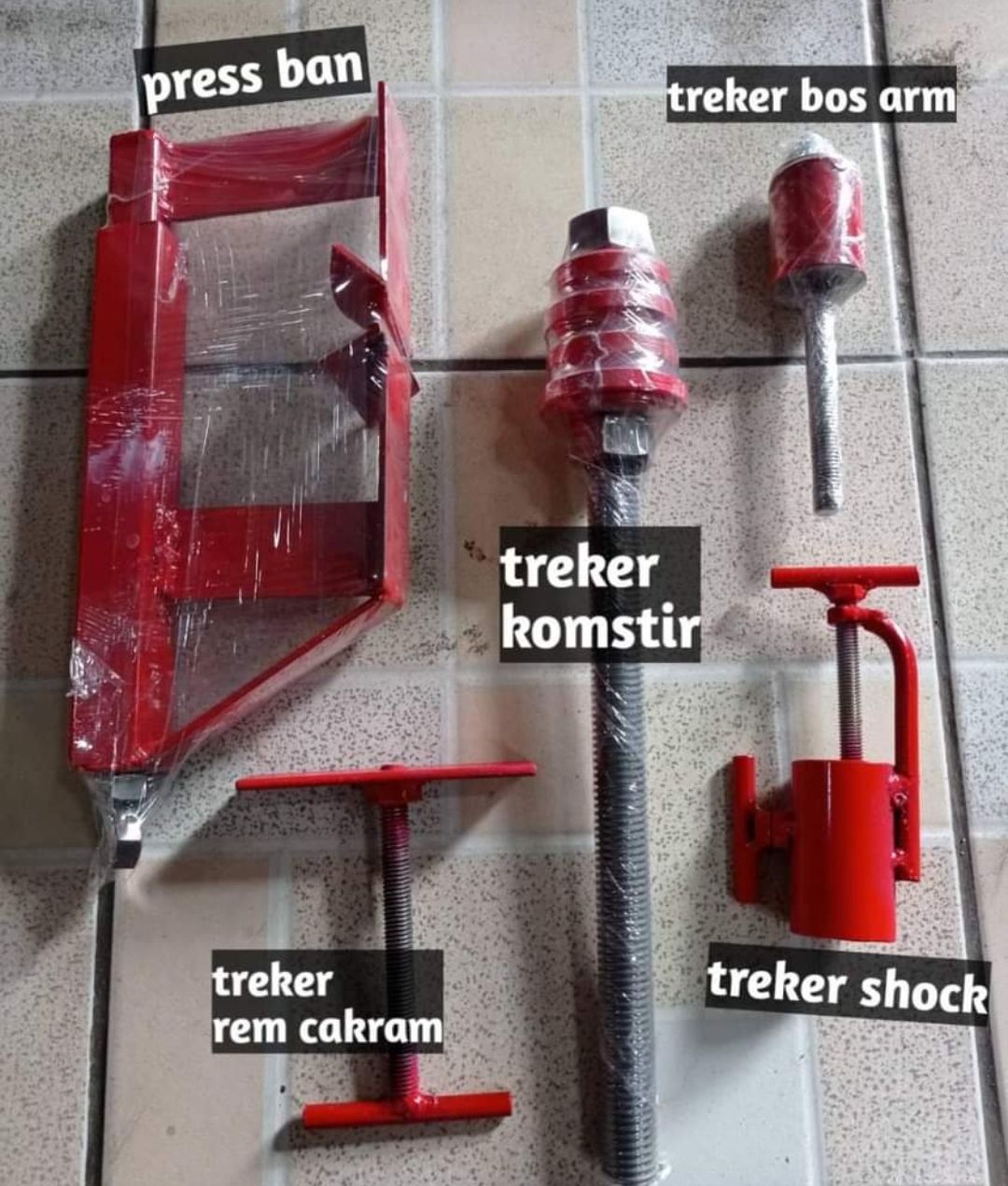 PAKET 5 Alat bantu Bengkel Treker Shockbreaker Depan Press Ban Treker ...