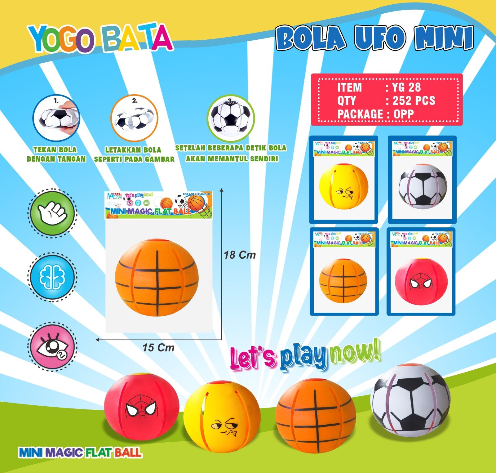 Mainan Bola Ufo Mini Viral Bola Injak Magic Balls Mini YG-28 | Lazada ...