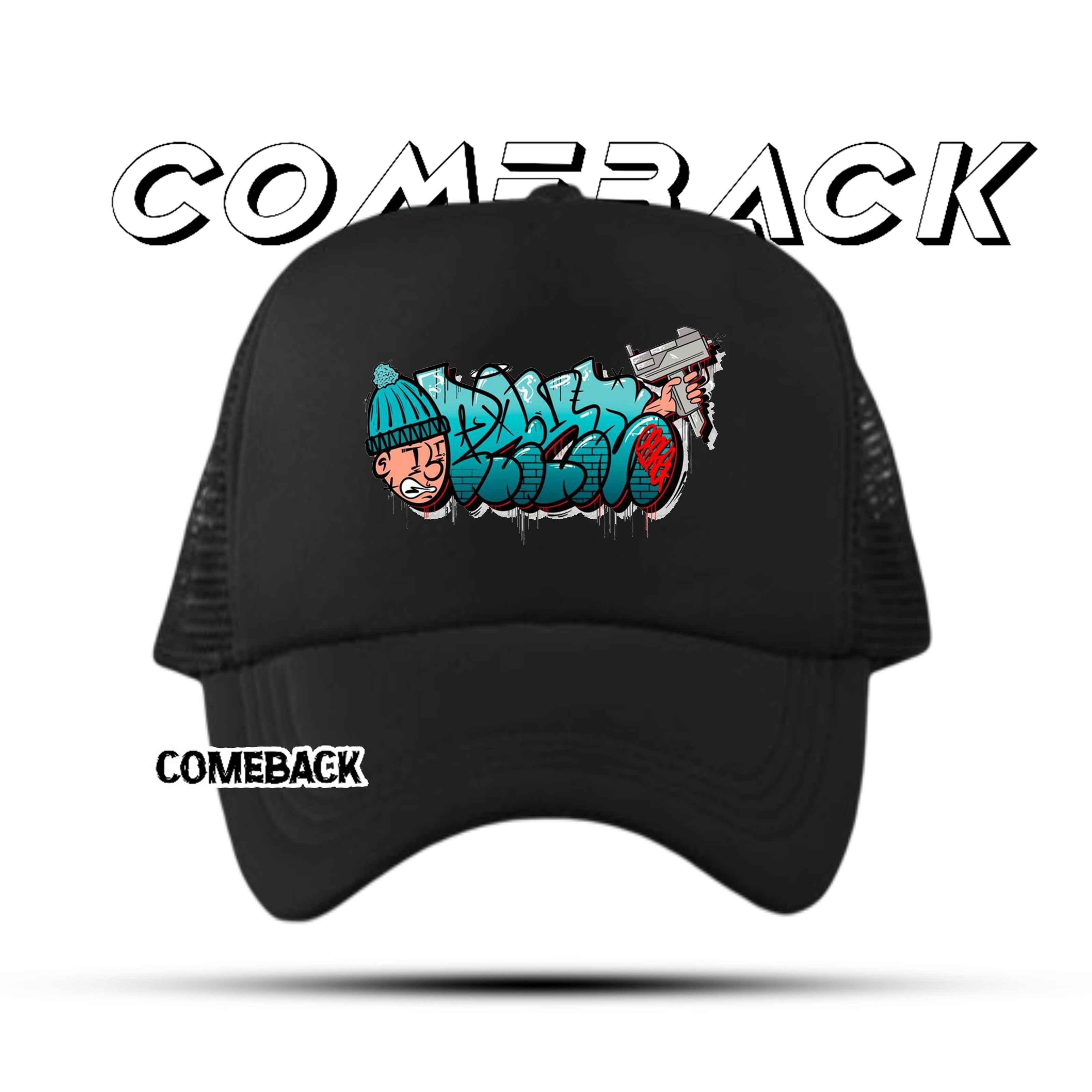 Topi Trucker Pria Topi jaring Hat Guns Topi Trucker pria Topi Costume ...