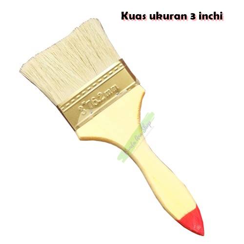 Kuas Cat Tembok Besi Kayu ukuran besar 3" Kuas gagang kayu ukuran 3 ...