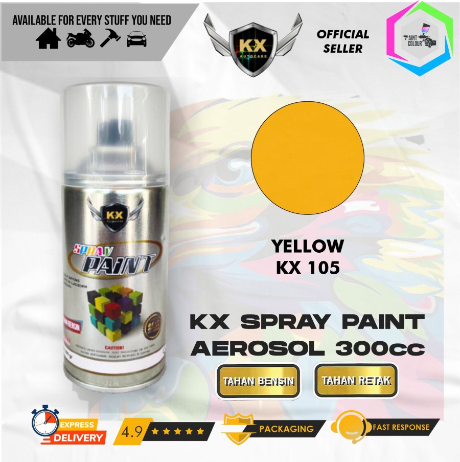 Cat Semprot Aerosol / Pylox KX Autocare Paint - KX 105 YELLOW | Lazada ...