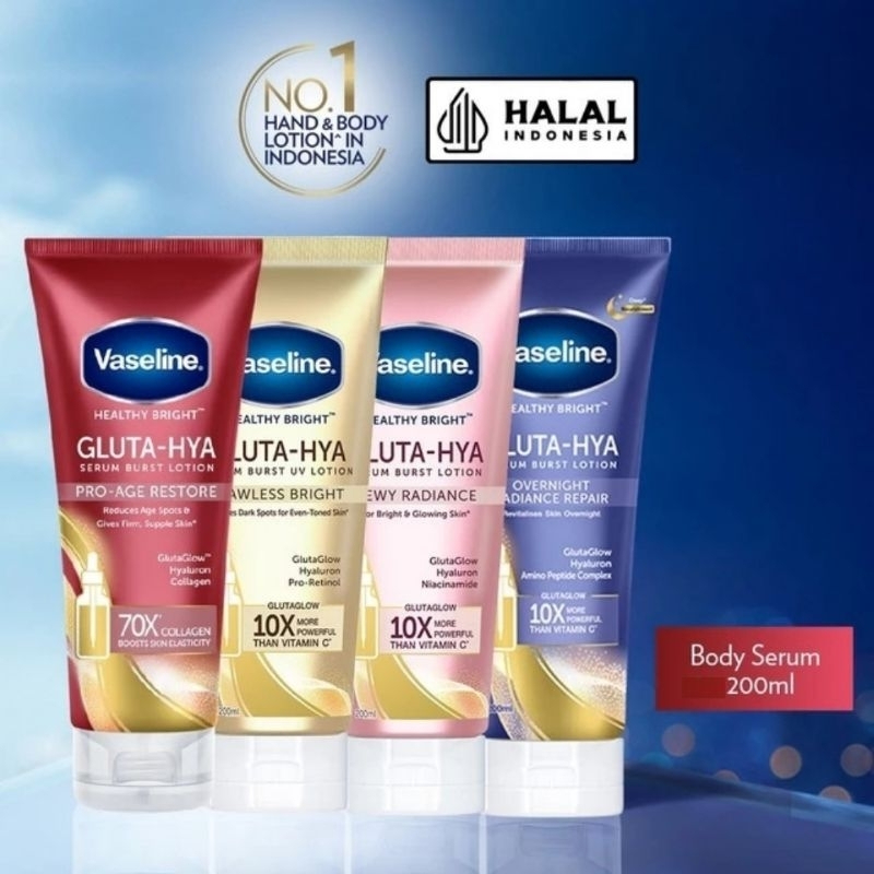 [BPOM] VASELINE Healthy Bright GLUTA HYA Serum Burst Lotion Glutha ...
