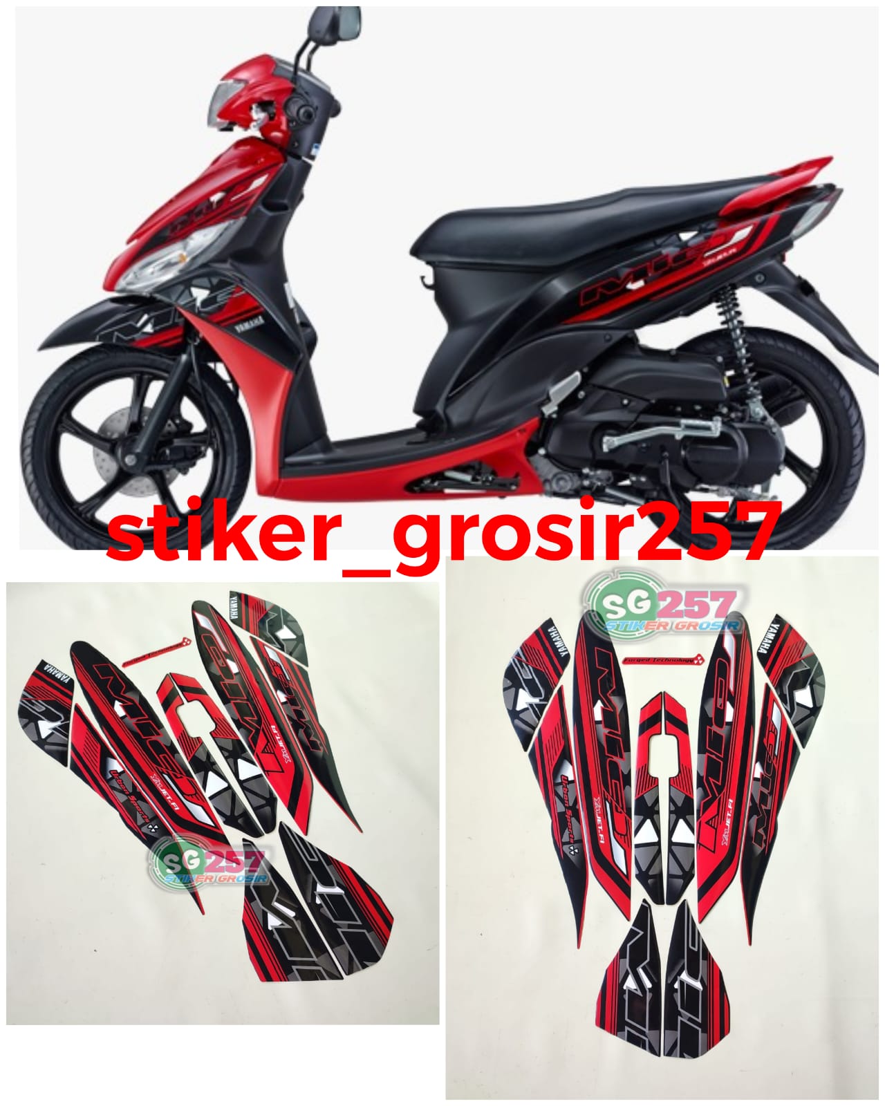 STIKER STRIPING LIS LES POLET BODY MOTOR MIO J TAHUN 2014 2015 WARNA ...