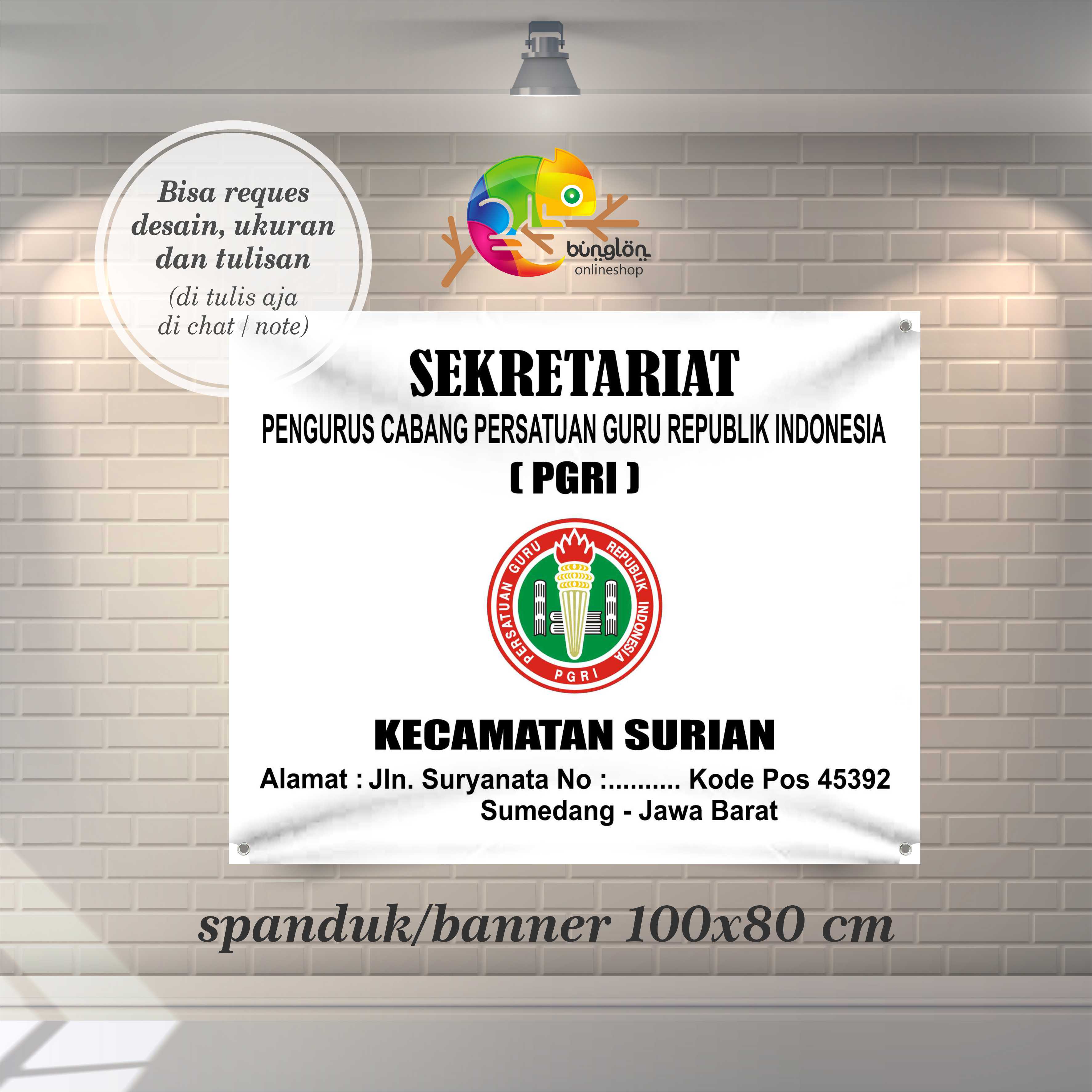 Spanduk, Banner Plang PGRI, Plang Posko Kesehatan, Plang Sekolah, Dll ...