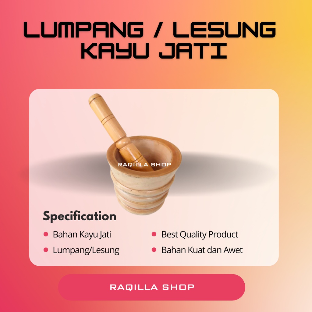 Lumpang kayu alat penumbuk rujak tumbuk beras dan bumbu | Lazada Indonesia
