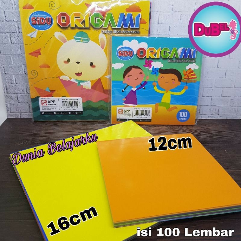 Kertas Origami Sidu / Kertas Lipat Origami Sidu Kecil Besar / isi 100 ...