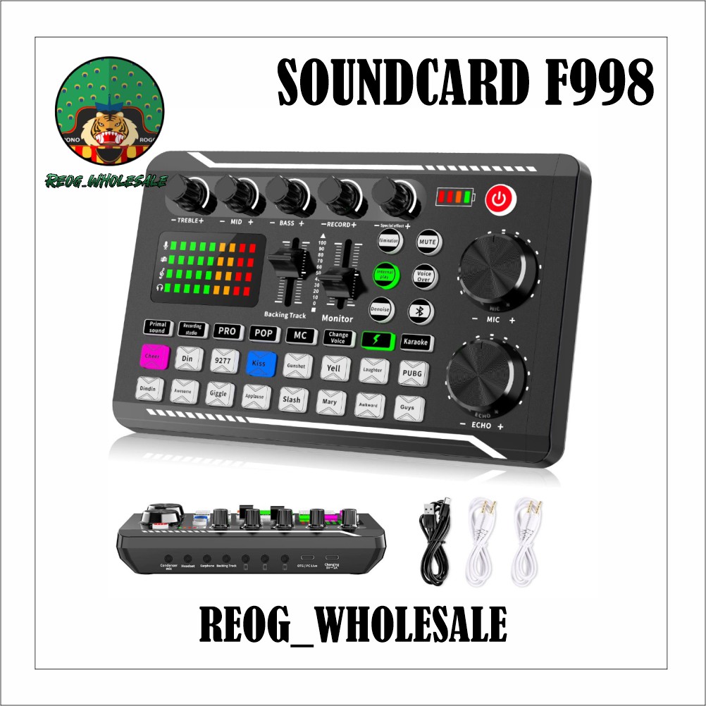 Soundcard F998 Live Audio Mixer Broadcast Recording Karaoke - Sound ...