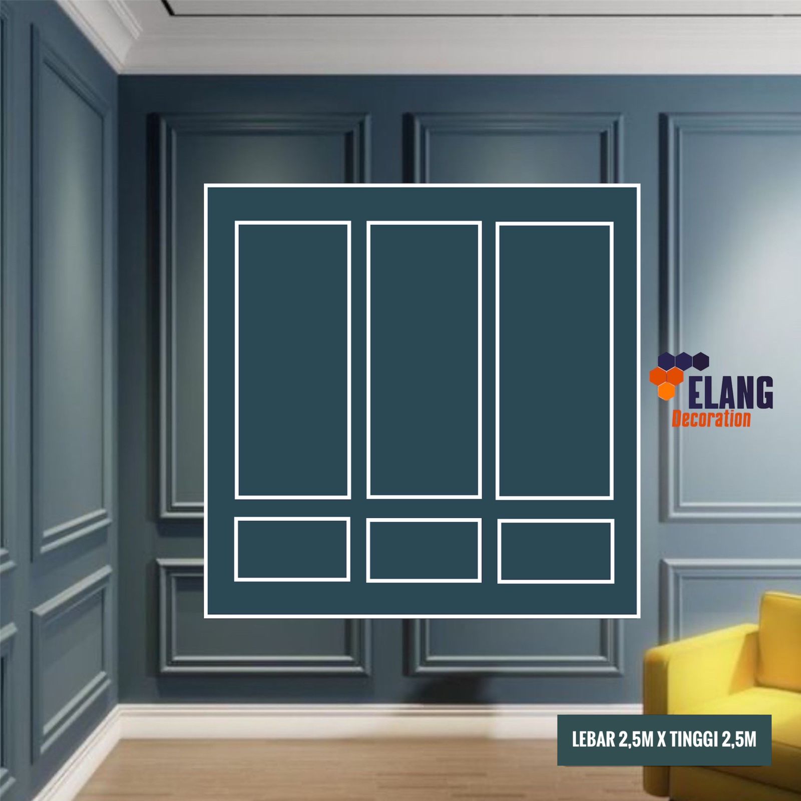 Moulding Single Lebar 4cm Ukuran Dinding Tinggi 2,5 Meter x Lebar 2.5 ...