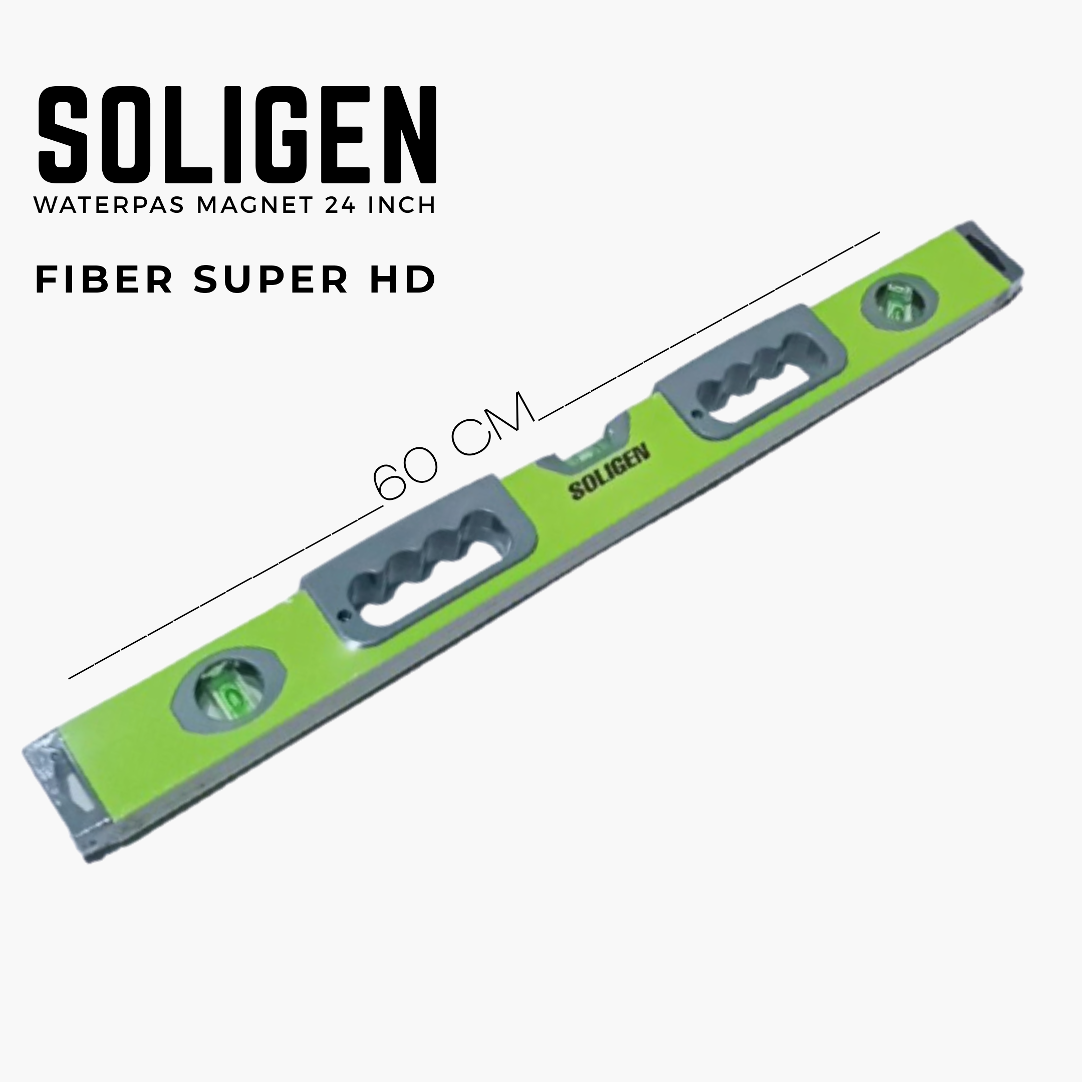 Waterpass fiber magnet Soligen 24 inch / waterpas magnet 60 cm | Lazada ...