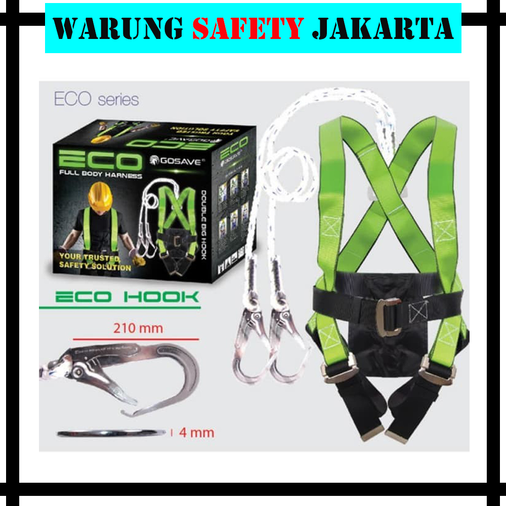 Full body harness PRO ABSORBER GOSAVE double big hook Safety belt tali pengaman | Lazada Indonesia