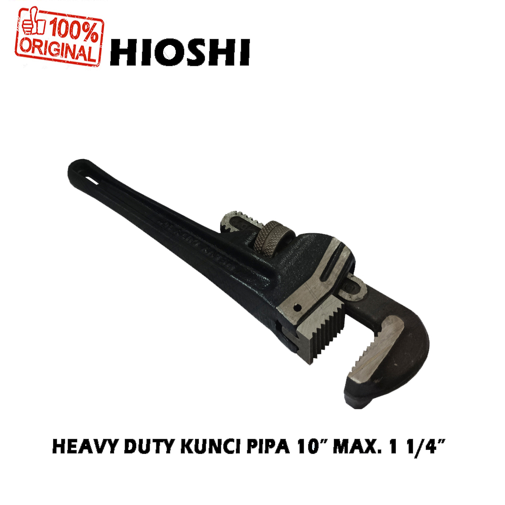 HIOSHI Kunci Pipa 10 Inch Kunci Monyet Heavy Duty Max.1 1/4" Kunci Pipa ...