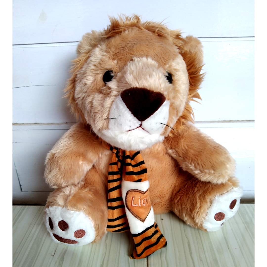 BONEKA KUCING SINGA SYAL MACAN HARIMAU TUTUL LORENG TIGER LION DOLL 40 ...
