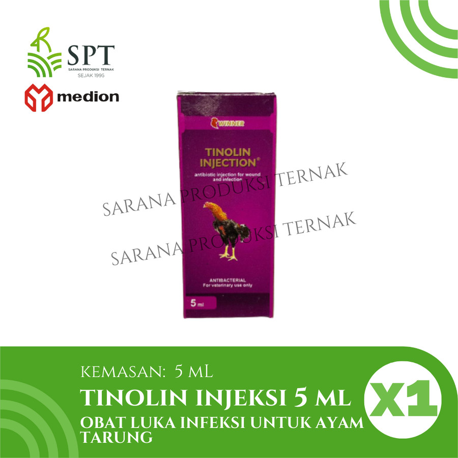 MEDION TINOLIN INJEKSI 5 ml OBAT AYAM TARUNG LUKA INFEKSI | Lazada ...