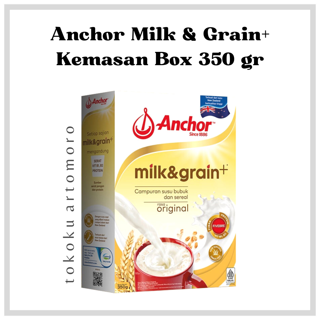 Anchor Milk & Grain+ Kemasan Box 350 gr - Sumber Serat - Nutrisi Tinggi ...