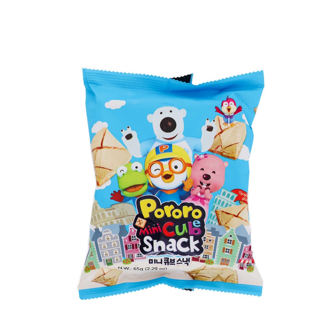 PORORO Mini Cube Snack Biskuit Korea 65 gr makanan ringan rasa susu ...