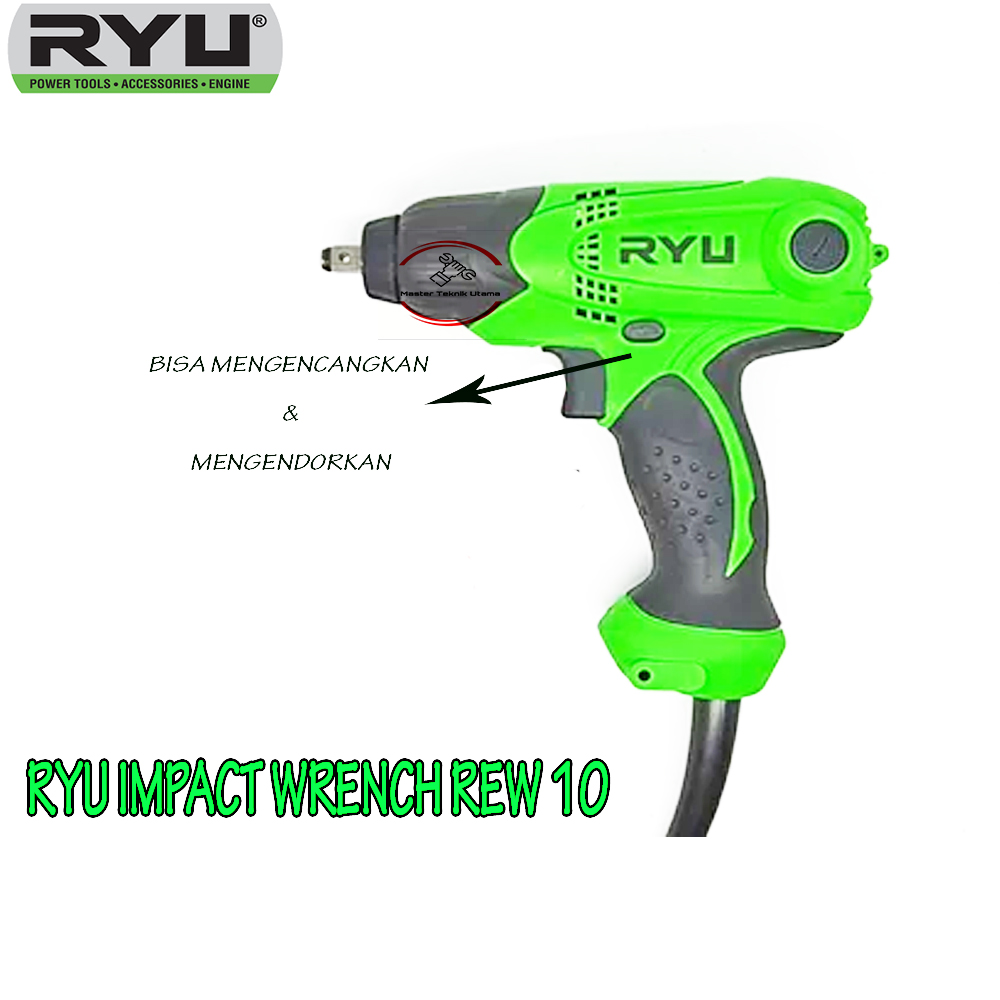 TEKIRO RYU Mesin Electric Impact Wrench REW10 Listrik Adaptor Chuck 10 ...