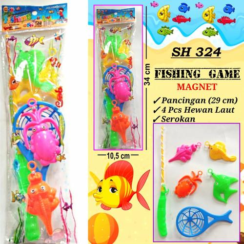 Mainan anak edukasi pancing ikan isi 2 pancing 8 ikan mainan/mancing ...