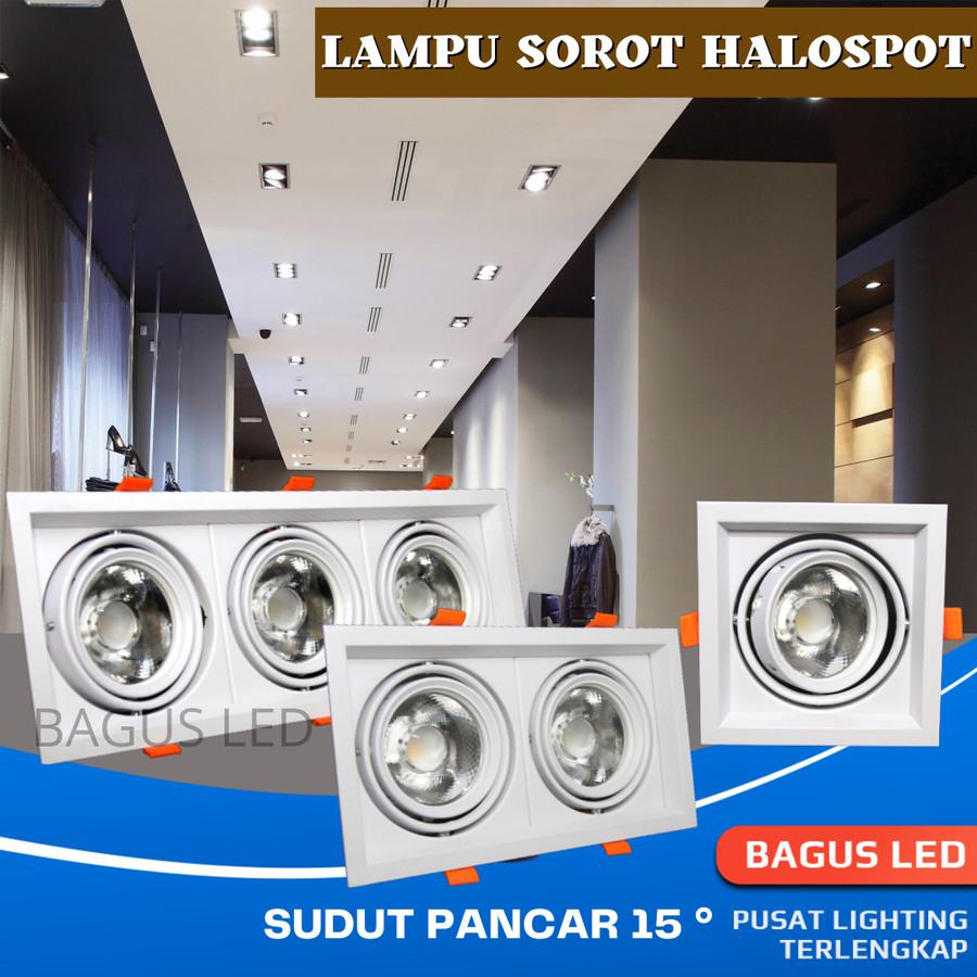 LAMPU LED DOWNLIGHT HALOSPOT GRILL LIGHT PUTIH 1MATA/ 2MATA/ 3MATA 12W ...