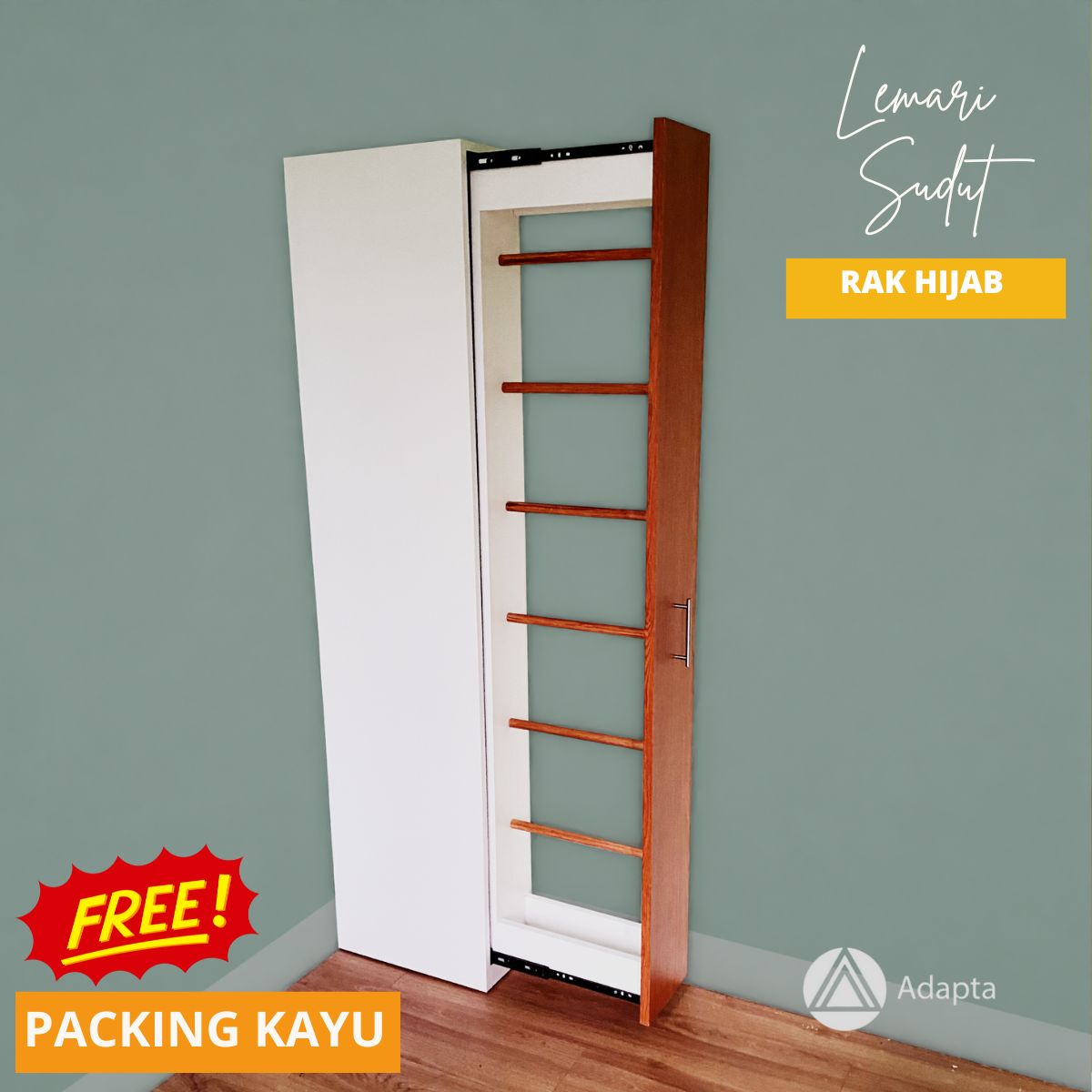 Adapta- Lemari Rak Hijab Sudut Minimalis- Lemari Kerudung Aestetic ...