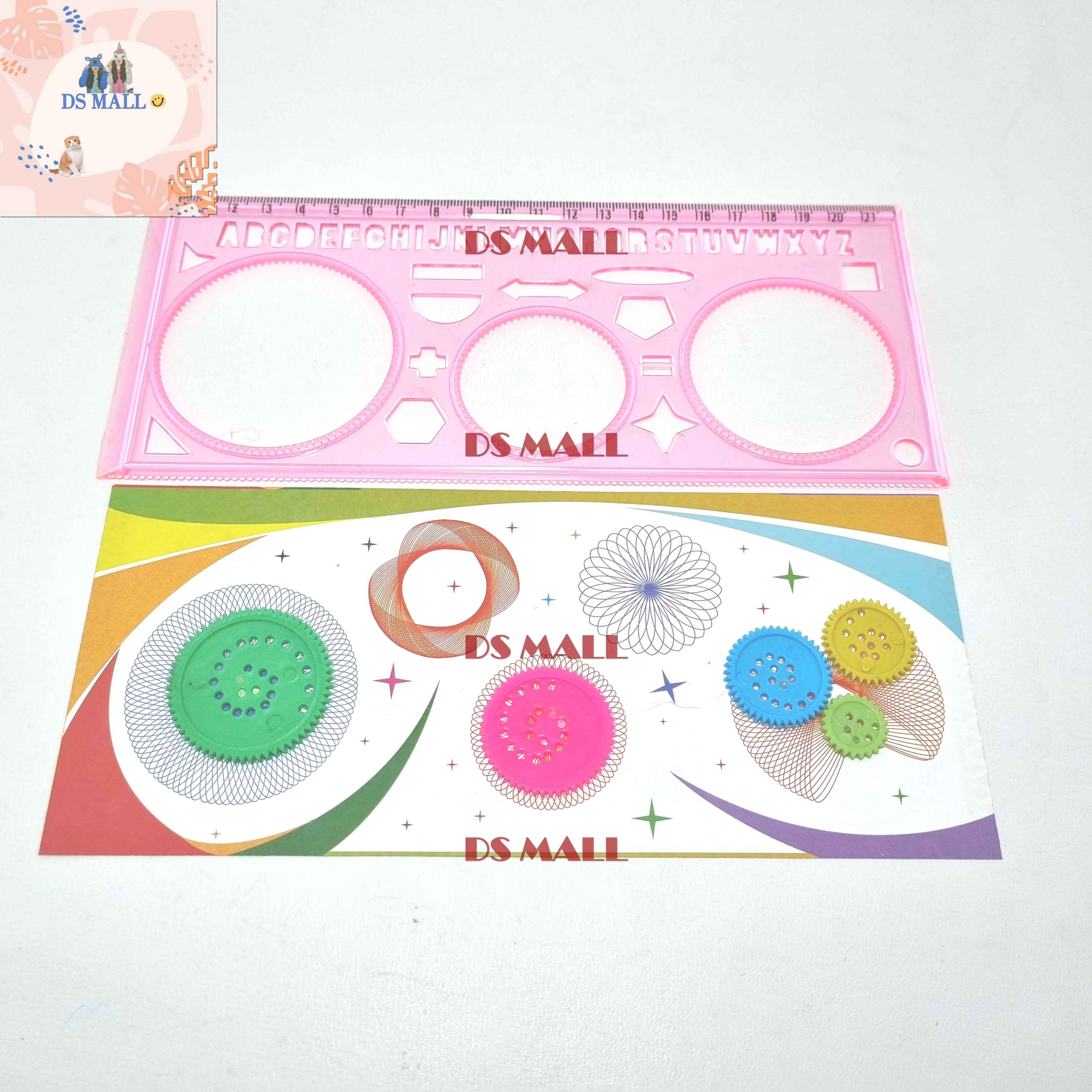 flower rotary ruler - penggaris rotary bunga penggaris rotary geometri ...
