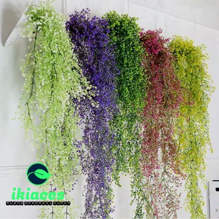 BUNGA RAMBAT BUNGA JUNTAI DAUN RAMBAT WARNA WARNI BUNGA PLASTIK TANAMAN ...