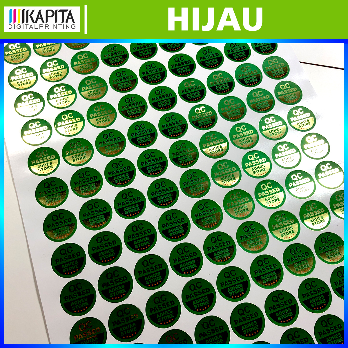 120pcs) Stiker Qc Gold Custom nama Sticker Qc Passed Stiker Segel ...