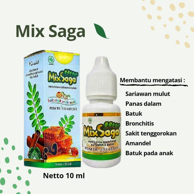 Mix Saga Herbal Meredakan Batuk dan Sariawan 10ml | Lazada Indonesia
